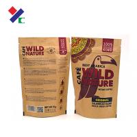 China Doypack Brown Kraft Paper Stand Up Bags Gravure Printing With Zipper for sale