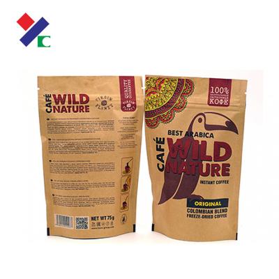 China Doypack Brown Kraft Paper Stand Up Bags Gravure Printing With Zipper for sale