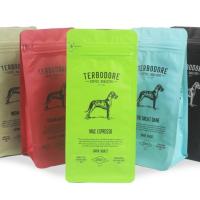 China CMYK 500 Gram Coffee Packaging Bags 120 Micron Aluminium Foil Laminated Paper Bags for sale
