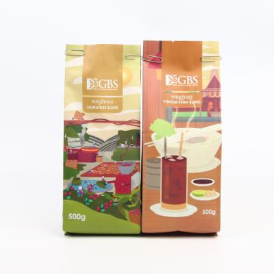 China Gravure Printing Coffee Packaging Bags 180 microns Aluminum Foil  Bag for sale