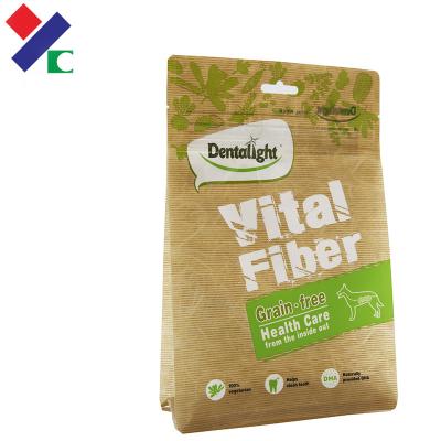 China Aluminium Foil Kraft Paper Pouch Flat Bottom  Bag 120micron Gravure Printing for sale