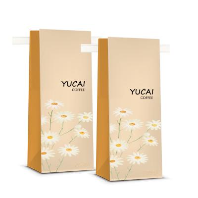 China 500g 1000g Coffee Packaging Bags Custom Printed Flat Bottom 200mic With Tin Tie / Valve for sale
