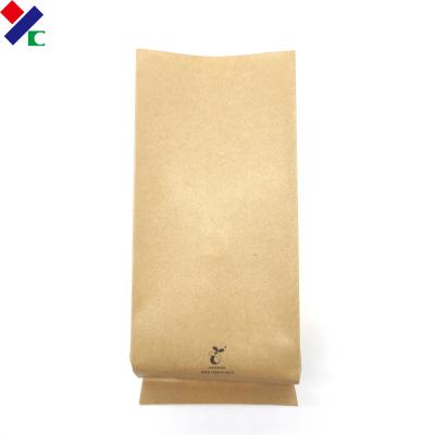 China Heat Seal 100% PLA Kraft Paper Pouch Compostable Coffee Bags With Valve And Custom Logo for sale