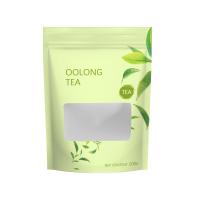 China Organic Jasmine Green Tea Stand Up Zipper Pouch Transparent Window Kraft Bags 10 Packs for sale