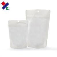 China Compostable Biodegradable Packaging Bags White Kraft Stand Up Pouch With Zipper for sale