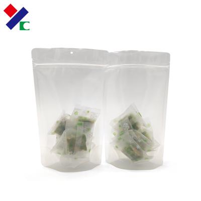 China 100G Clear Plastic Stand Up Zipper Pouch Resealable Biscuit Packaging for sale