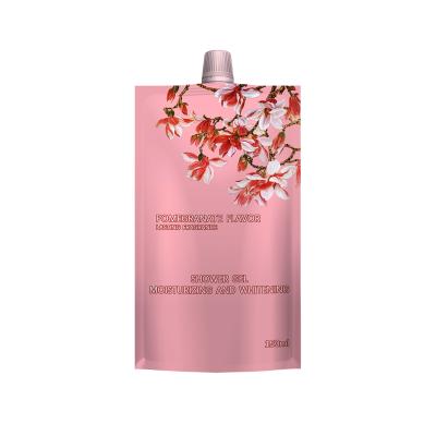 China Customized Top Spout Pouch Packaging 100ml Shower Gel Shampoo Packaging Bag for sale
