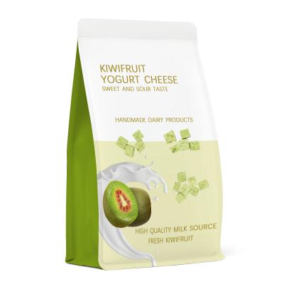 China Custom Logo Flat Bottom Box Pouches For Candy Packaging Resealable Zipper 100G for sale