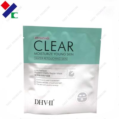 China SGS 3 Side Seal Pouch Easy Tear Custom Logo Plastic Mask Packaging Bags for sale