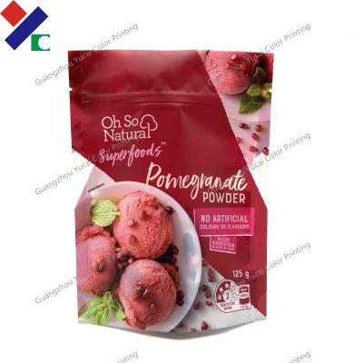 China Plastic Packets Heat Sealable Food Bags For Organic Powder Strawberry Flavour for sale