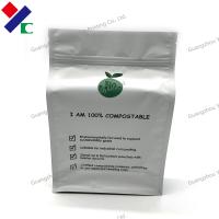 China Compostable Flat Bottom Stand Up Pouch Gloss Finish Air Tightness for sale