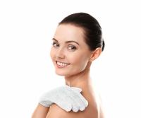 China Double Sided Exfoliating Gloves Body Scrubber Scrubbing Glove Bath Mitts Scrubs for Shower for sale