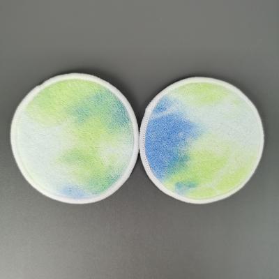China Double Side Tie-Dyed Reusable Makeup Remover Pad for sale