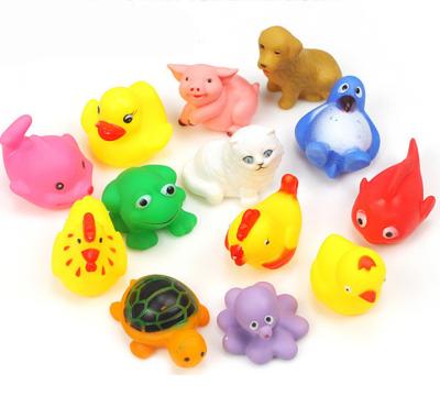 China Floating Baby Rubber Bath Toys Animal Shape 12 Pcs Harmless Gifts For Children for sale