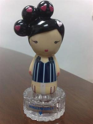 China Glass Perfume Bottle Rubber Bath Toys Cap 10cm Height / 4cm Diameter 9P Free PVC for sale