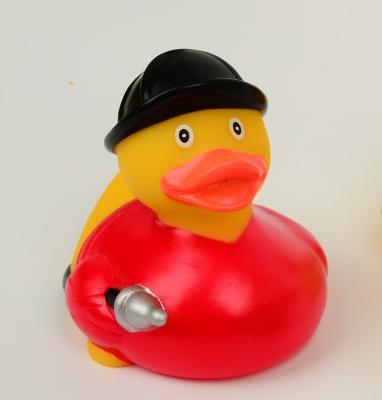 China Firefighter Fireman Mini Rubber Ducks / Promotional Personalised Rubber Bath Ducks for sale