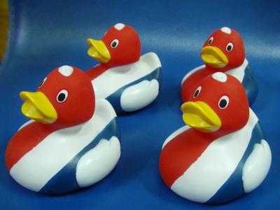 China Promotional Flag Colored Squeezing Rubber Ducks , Soft Squeezing Tiny Plastic Ducks for sale