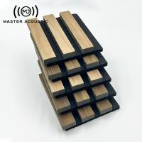 China 2400*600MM Wood Slat Wall Panels NRC 0.9 Grille Acoustic Wall Panel For Commercial And Residential Spaces for sale