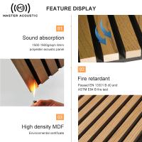 China Fireproof Slat Acoustic Panels Lightweight Natural Wood Acoustic Panels 2400*600MM for sale