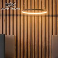 China 21mm Thickness Natural Wood Veneer Wall Panels Black White Grey Acoustic Slat Panels for sale