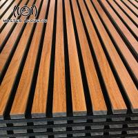 China Impact Resistant Slat Acoustic Panels Black White Grey Natural Wood Veneer Panels for sale