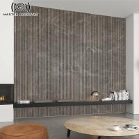 China Natural Oak Slat Wood Wall Panels Waterproof Moisture Proof PVC Wood Wall Panels for sale