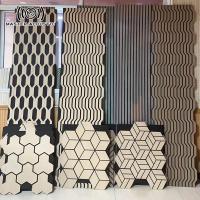 China Polyester Backed Hexagonal Slat Acoustic Panels for Interior Wall Systems for sale