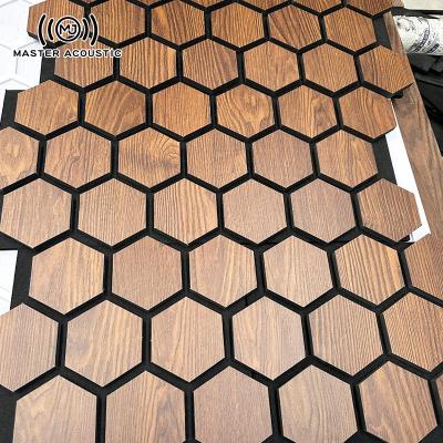China Hexagonal Slat Acoustic Panels for Office Hotel and Public Space Decoration for sale