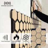 China Hexagonal Wood Slat Acoustic Panels for Professional Sound Absorption Design for sale