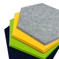 China Self Adhesive Hexagon Wall Panels 9mm Thick Polyester Acoustic Board NRC 0.9 for sale