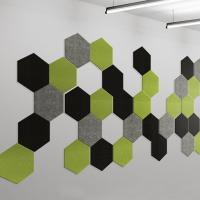 China Black Sound Acoustic Panels PET Hexagon Felt Wall Tiles Environmentally Friendly for sale