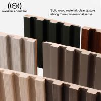 China Solid Wood Slat Acoustic Panels Modern Fluted Ceiling Panels Black Whit Grey for sale