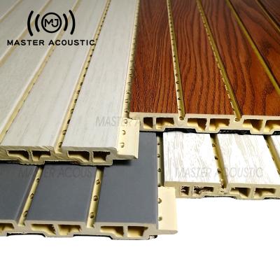 China B1 WPC Acoustic Panels Soundproof Decorative Slat Panels For Interior Walls for sale