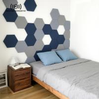 China Hexagon Polyester Acoustic Panels Density Range 1.8 to 3.0 Kg per square meter Installation Glue Suitable for Recording Studios for sale