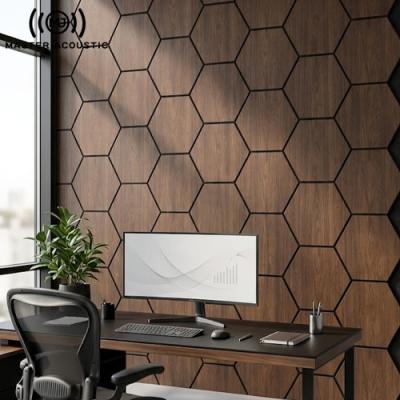 China High NRC Hexagonal Slat Acoustic Panels for Office Noise Control Systems for sale