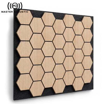 China Wooden Hexagonal Slat Acoustic Panels for Commercial Interior Solutions for sale
