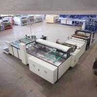 China Pp Woven Sacks Cement Bottom Seal Bag Cutting And Sewing Making Machine 50kg for sale