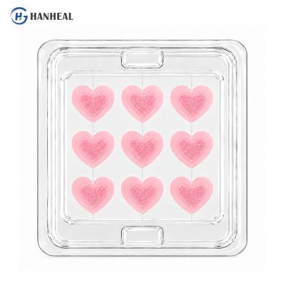 China Custom Pink Heart-Shaped Dissolving Microneedle Acne Patch Hydrocolloid Microneedle Acne Patch for Skincare Brands for sale