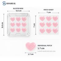 China Custom Pink Heart-Shaped Dissolving Microneedle Acne Patch Hydrocolloid Microneedle Acne Patch for Skincare Brands for sale