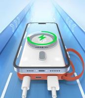 China 15W QI Magnet Wireless Power Bank 10000mAh with Holder for Mobile Phone Watch 3 in 1 Wireless Charger for sale