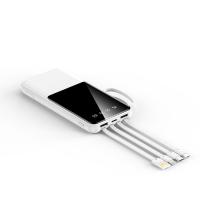 China Portable 4 in 1 Cable Power Bank with Over-discharging Protection and Apple Interface for sale