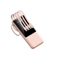 China Portable 4 in 1 Cable Power Bank with Over-discharging Protection and Apple Interface for sale
