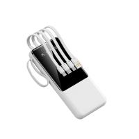 China Portable 4 in 1 Cable Power Bank with Over-discharging Protection and Apple Interface for sale