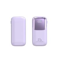 China Portable 10000mAh Pocket Power Bank With 2 Cord PD 22.5W Fast Charging LED Display USB-C Output for sale
