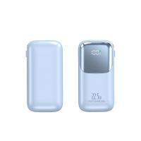 China Portable 10000mAh Pocket Power Bank With 2 Cord PD 22.5W Fast Charging LED Display USB-C Output for sale
