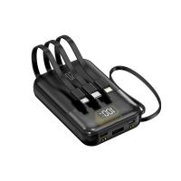 China 10000mah Portable Power Bank with Over-discharging Protection and Built-in Cables for sale