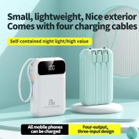 China 10000mah Portable Power Bank with Over-discharging Protection and Built-in Cables for sale