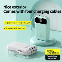 China 10000mah Portable Power Bank with Over-discharging Protection and Built-in Cables for sale