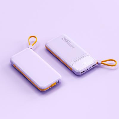 China Ultra-thin And Compact Self-contained Power Bank 10000mah Super Fast Charger Large Capacity Portable for sale