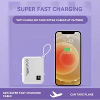 China 66W 10000mAh Type C PD Mobile Phone Fast Charging Power Bank Plastic Li-polymer Battery for sale